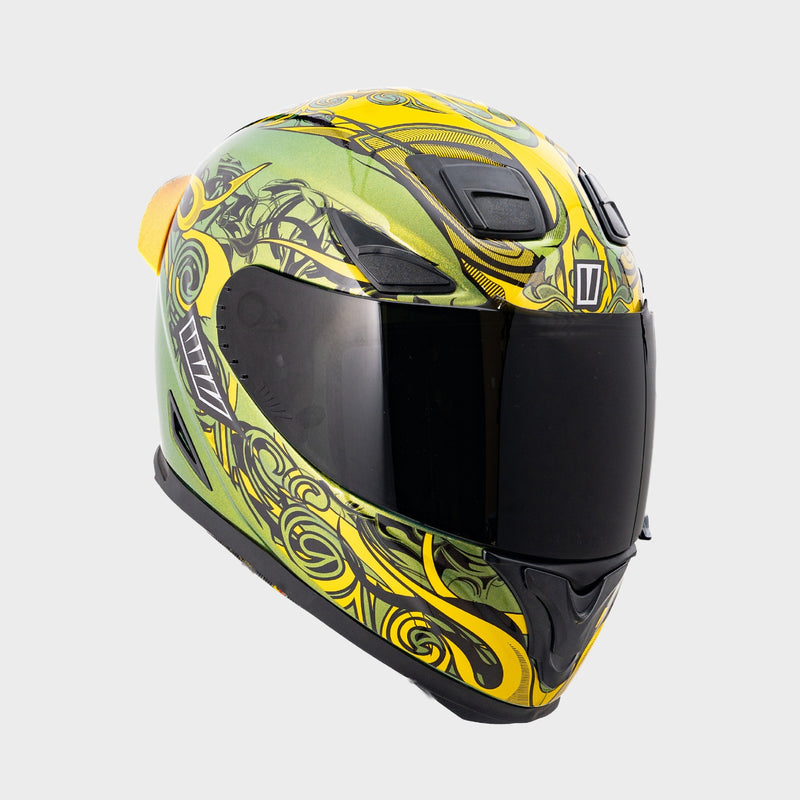 Demon - Gator Green Helmet | Composite Fiber Helmet in India @1350g by ...