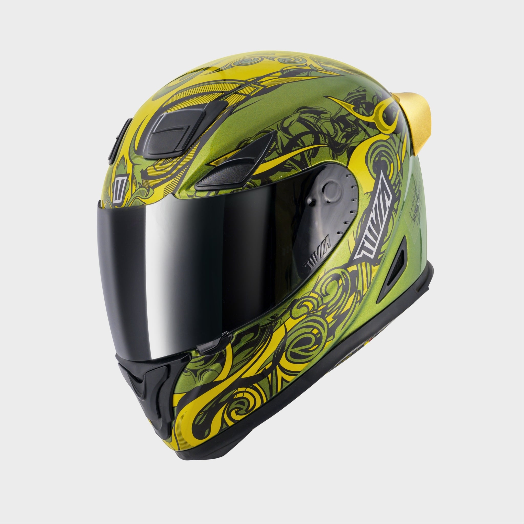 Demon - Gator Green Helmet | Composite Fiber Helmet in India @1350g by ...