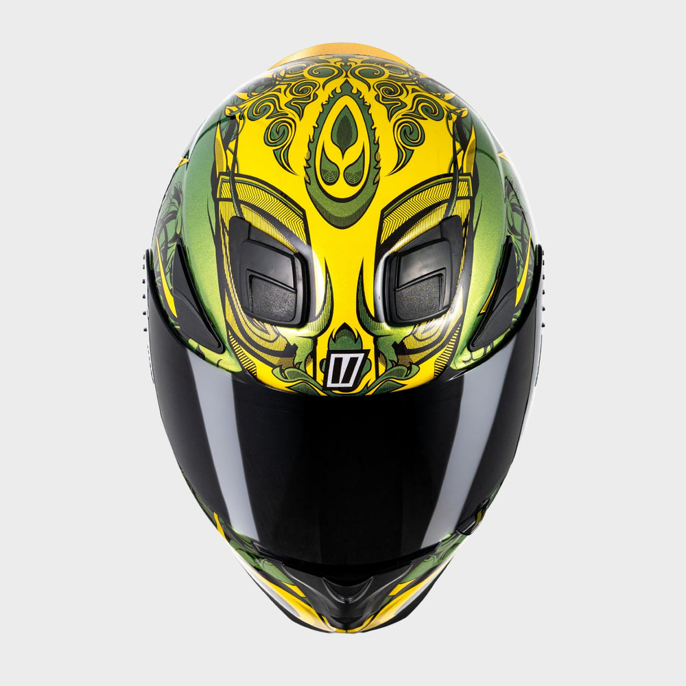 Demon - Gator Green Helmet | Composite Fiber Helmet in India @1350g by Tiivra