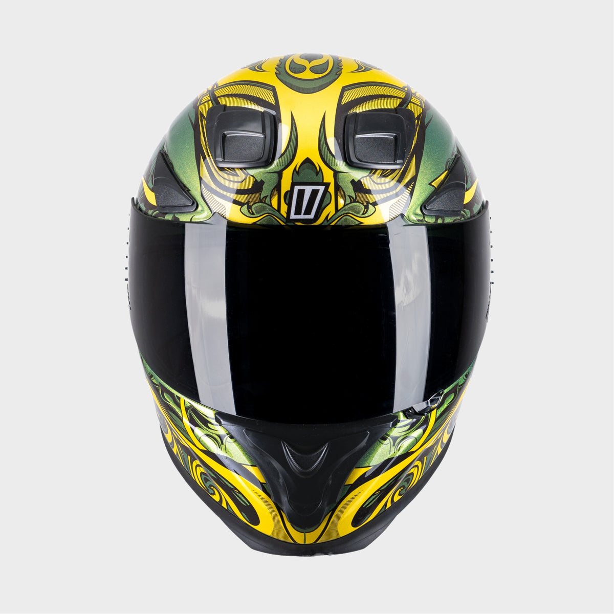 Demon - Gator Green Helmet | Composite Fiber Helmet in India @1350g by Tiivra