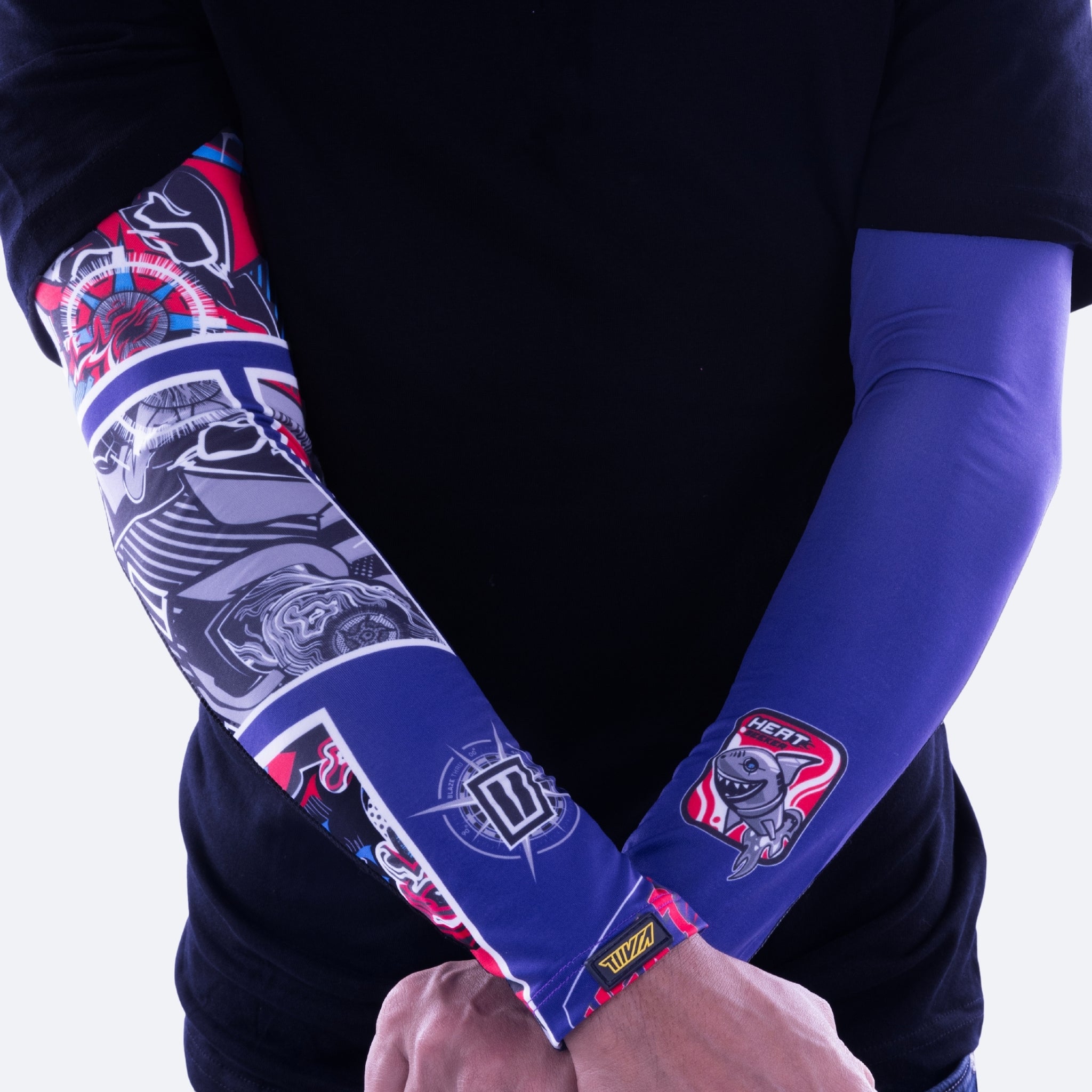Heatseeker Blue Arm Sleeves | Sun Protected and Quick-dry Sleeves by Tiivra