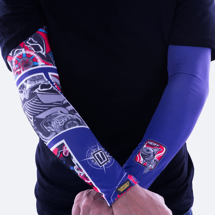 Heatseeker Blue Arm Sleeves | Sun Protected and Quick-dry Sleeves by Tiivra